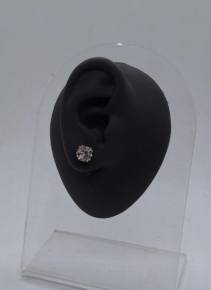 Solid Gold Ear Tunnels Lab Diamonds 14k Ear Gauges Plugs Earrings Jewe – Magic Hammer