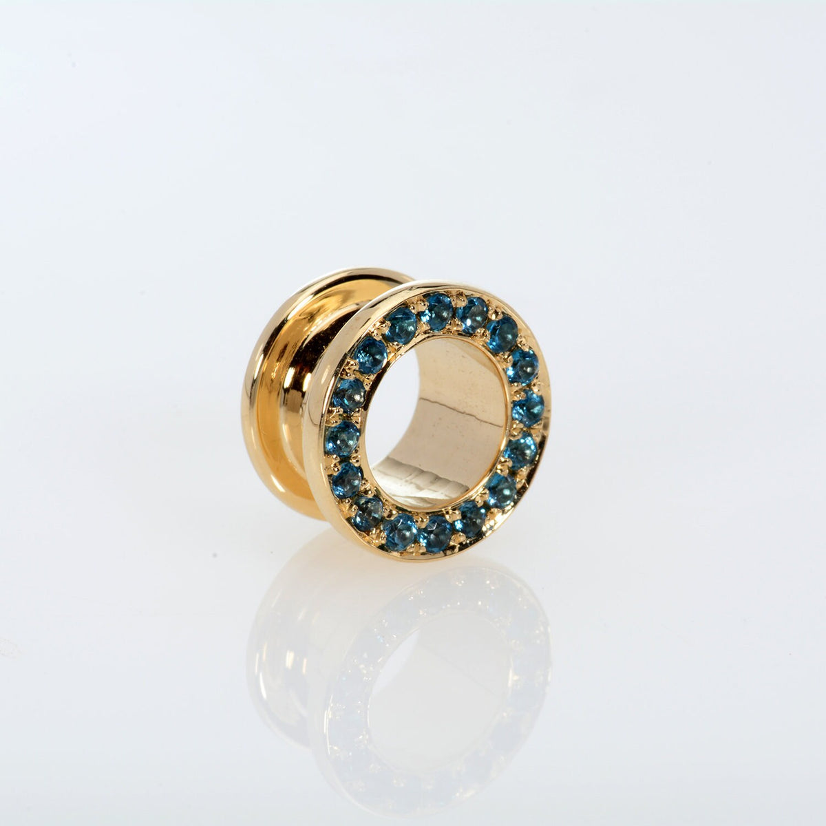 Flesh Tunnels Topaz Blue London 14K – Magic Hammer